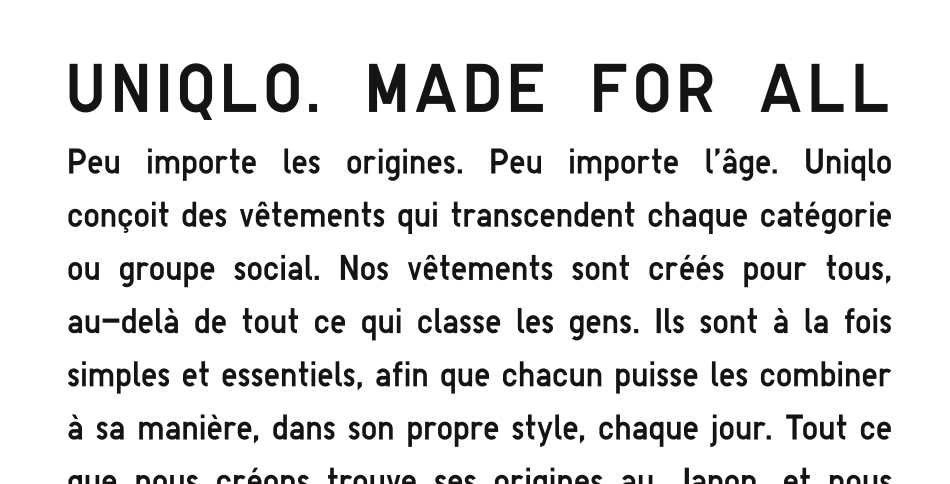 UNIQLO : made for all
