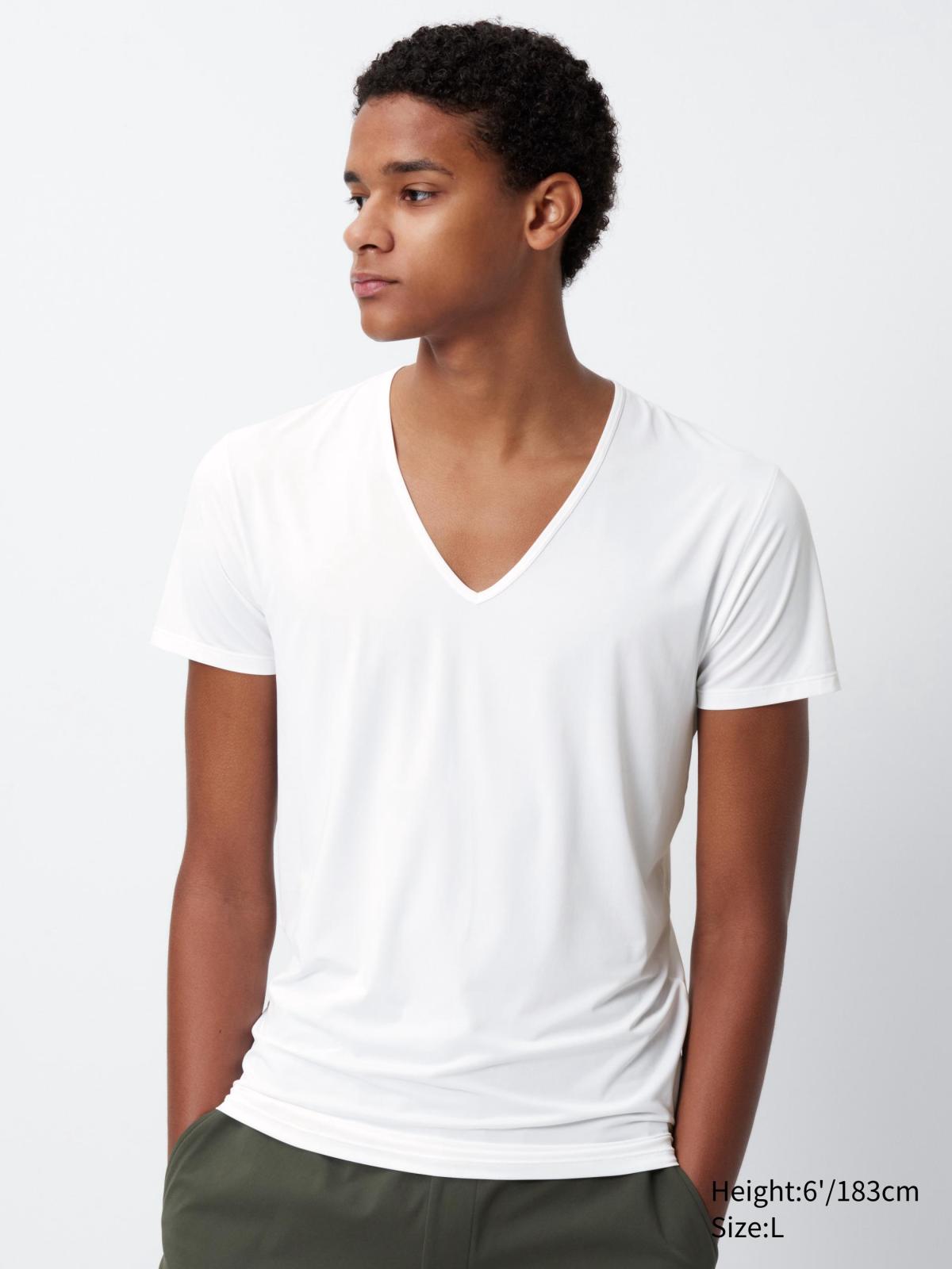 男裝 AIRism V領T恤(短袖) | UQ 搜尋